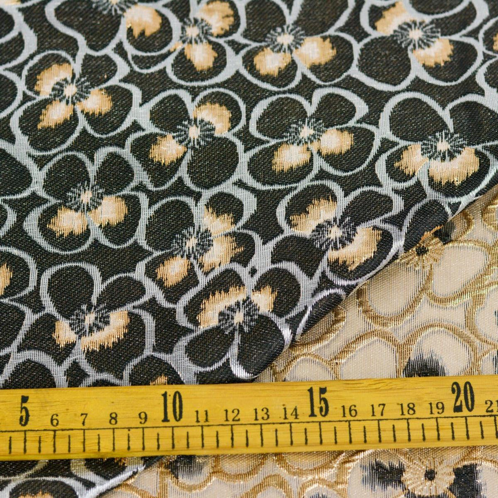 Brocard - Flori crem negru cu auriu | Texmag.ro